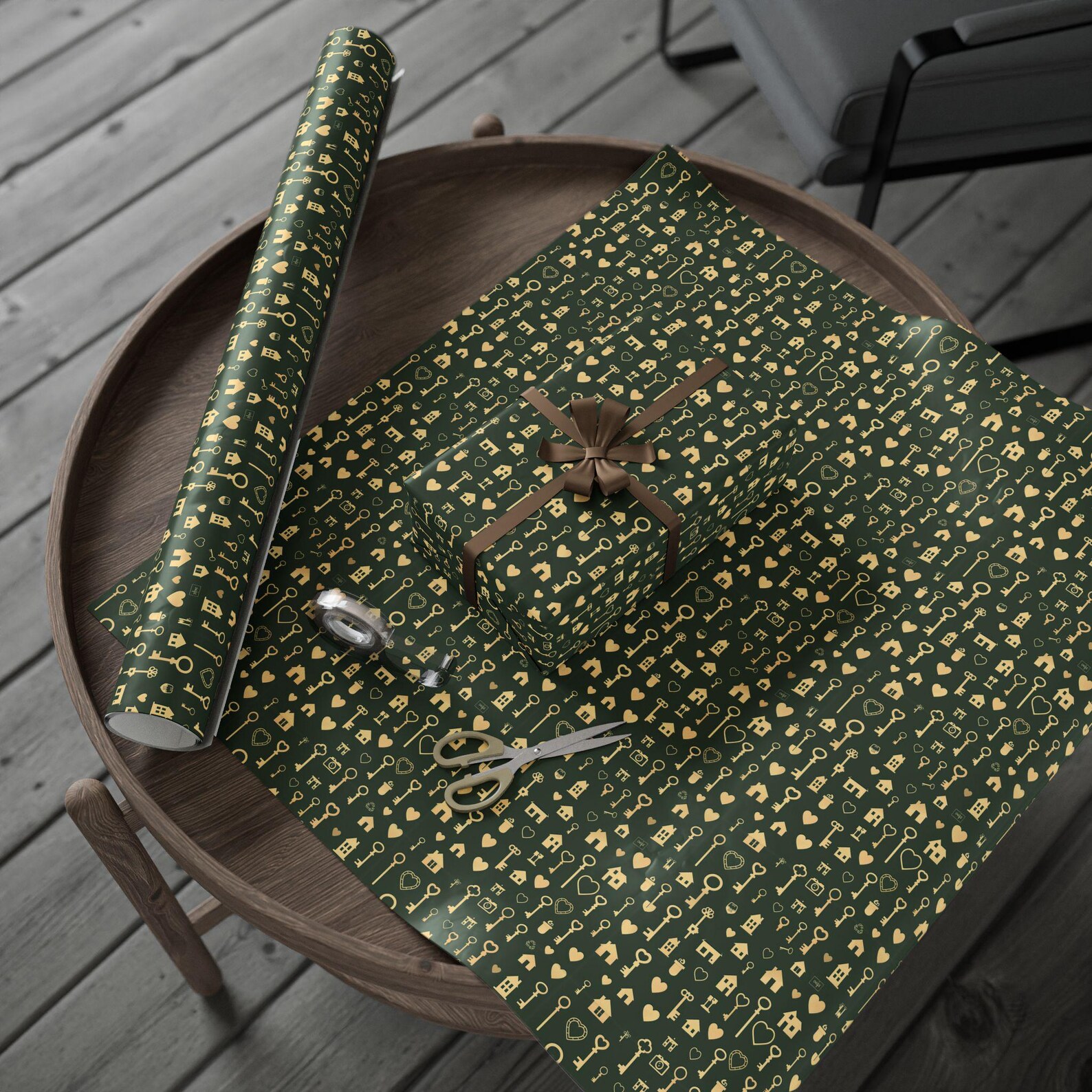 Realtor Wrapping Paper | House & Key Print | Gift Wrap for Real Estate ...