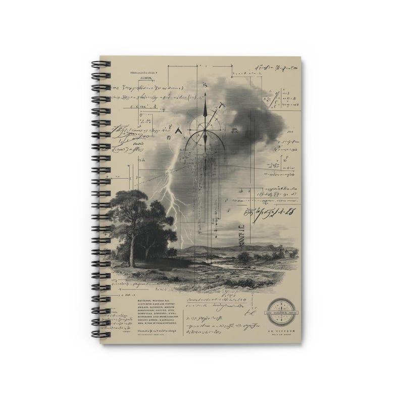 Spiral Notebook Vintage Physics and Storm Design Gift for Scientist or ...
