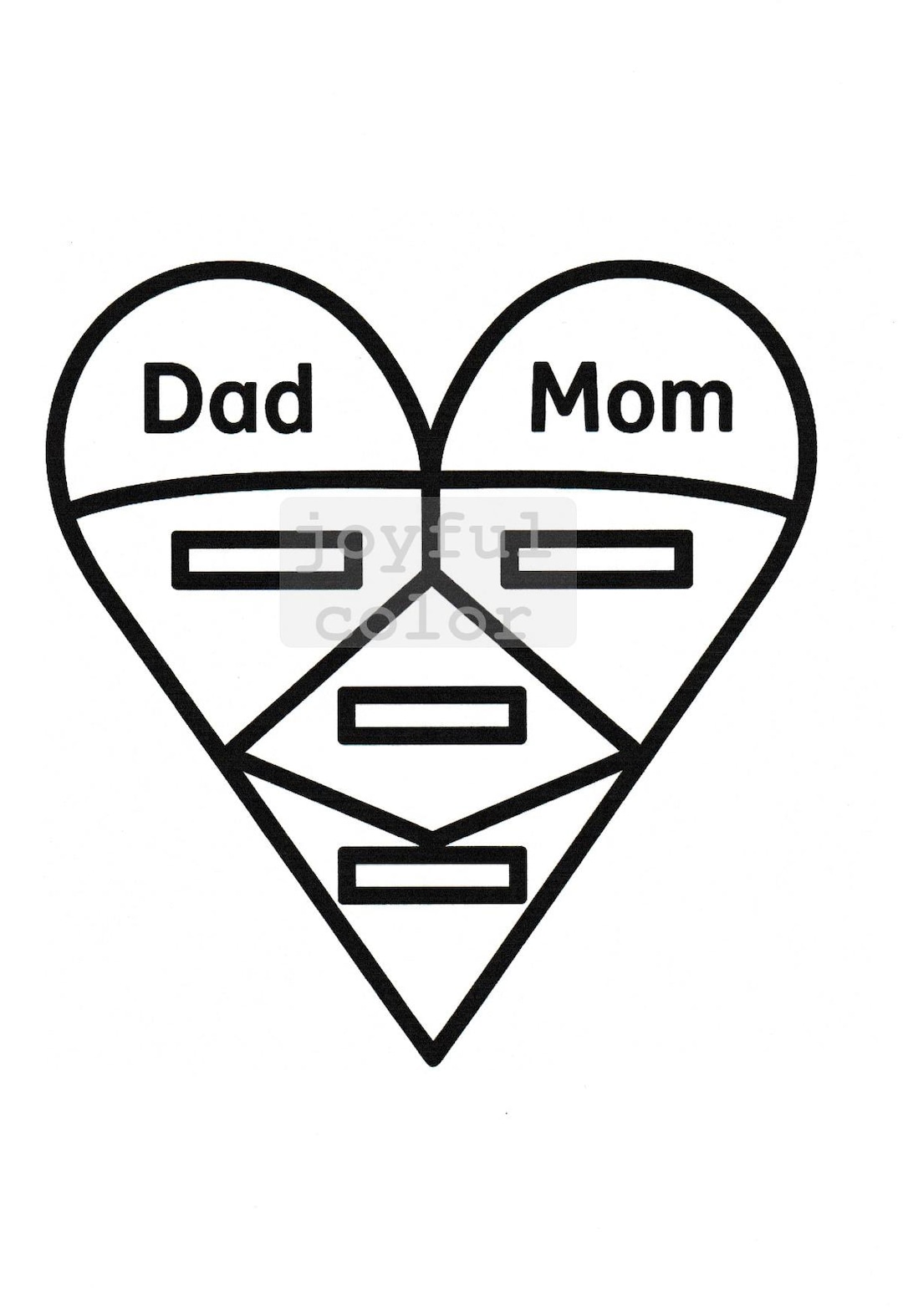 Printable Heart Coloring Puzzle | DIY Kids Activity | Hand-drawn by ...