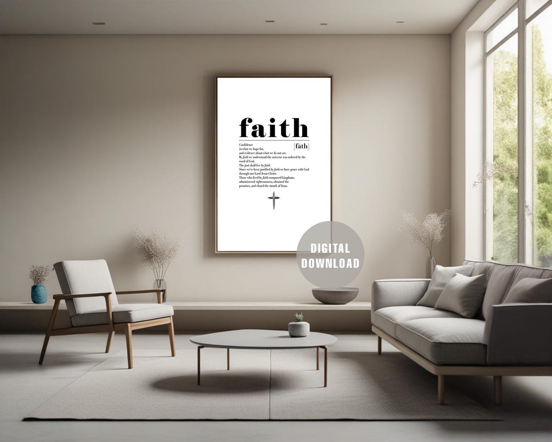 Faith Definition Print: Minimalist Christian Wall Art (digital Download ...