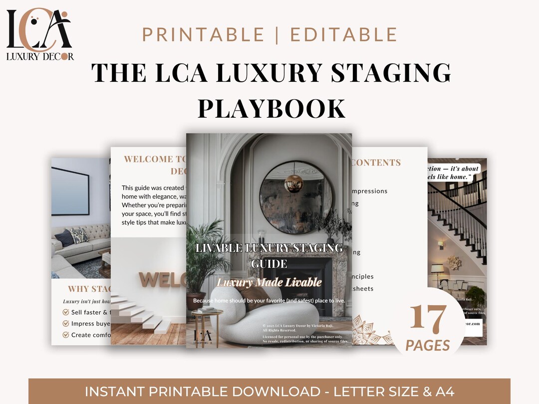 Livable Luxury Home Staging Guide | Editable Canva + Printable PDF ...