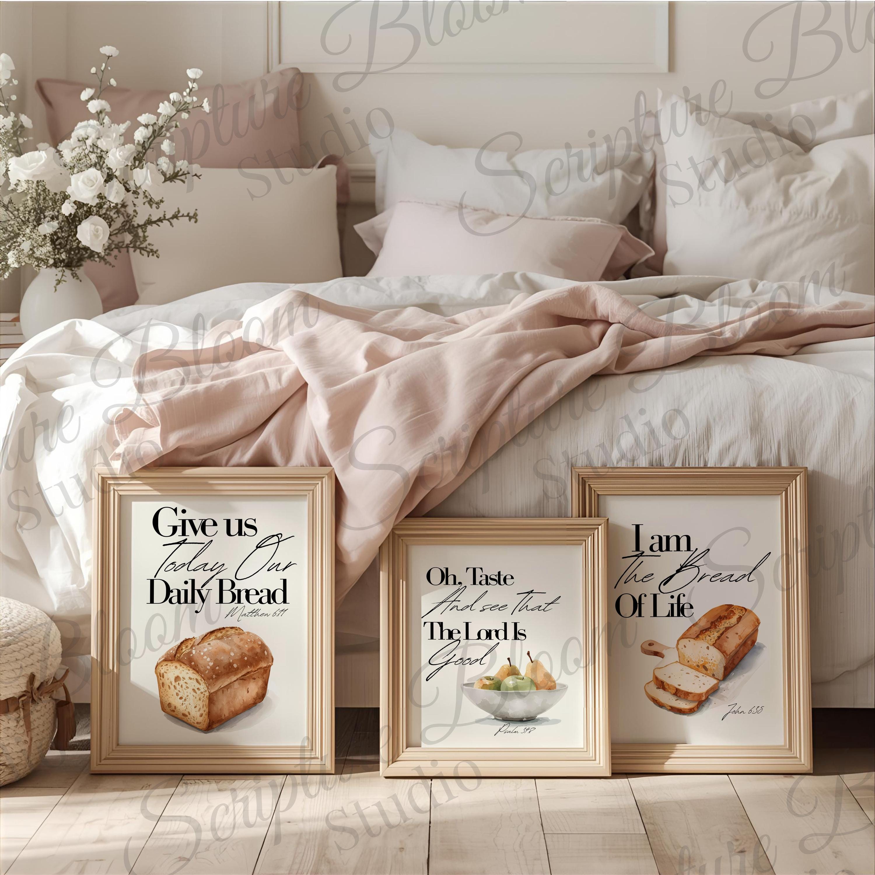 Christian Kitchen Wall Art Set of 3, Bible Verse Prints Digital ...