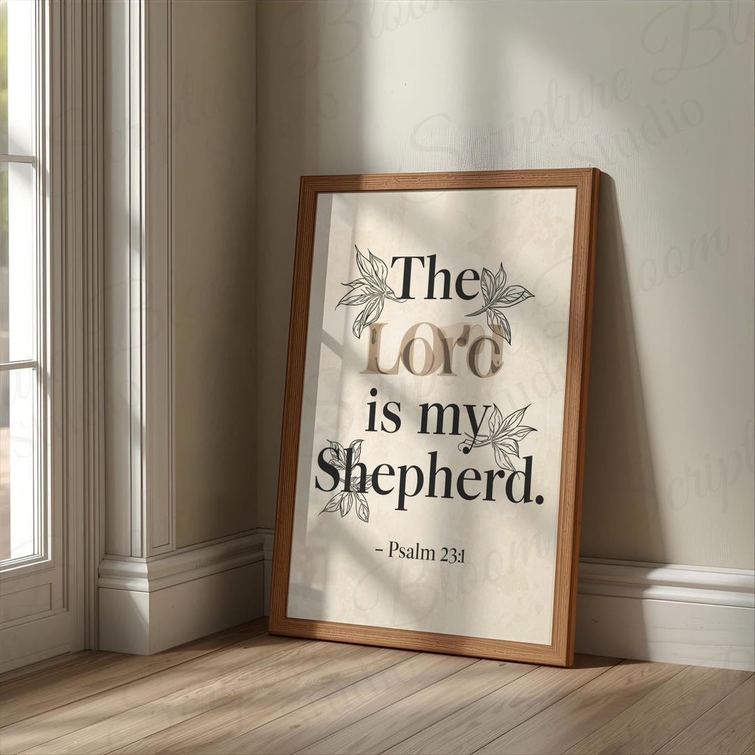 Psalm 23 Printable Wall Art, the Lord is My Shepherd Print, Boho Bible ...