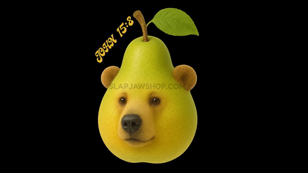 Pear Bear Vinyl Sticker: Large-sized Bold Graphic Decal — Weatherproof ...