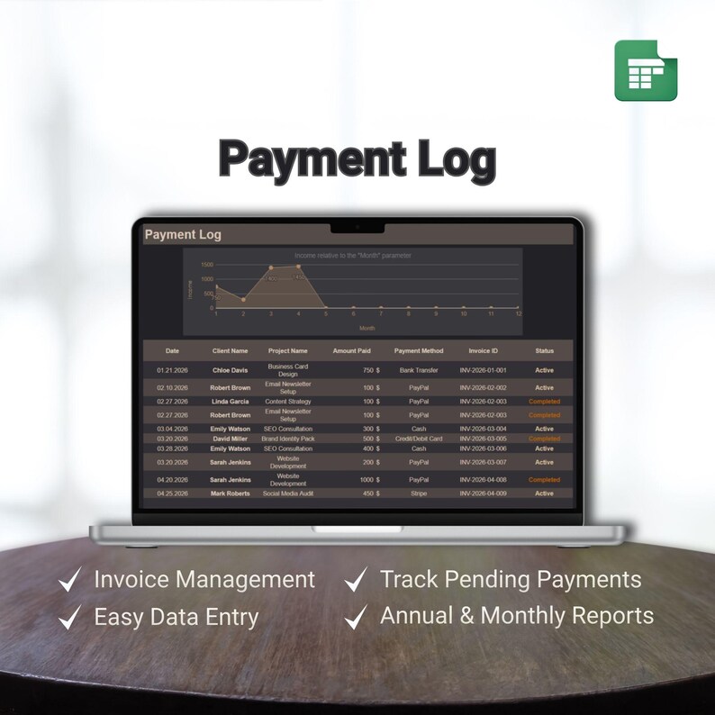 Client Tracker Google Sheets Template | CRM & Payment Dashboard for ...