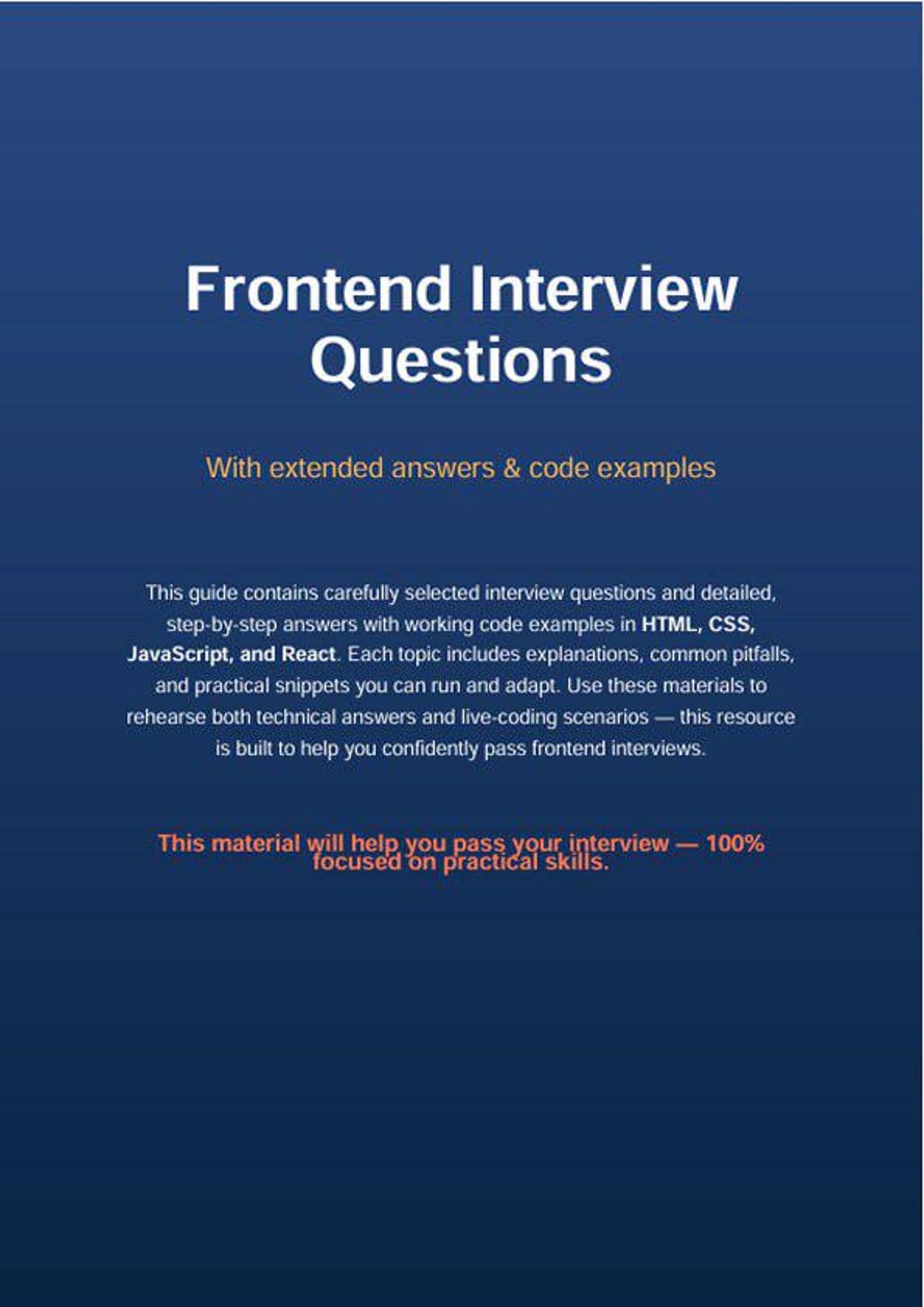 Frontend Interview Prep: HTML CSS Javascript React Guide (PDF Bundle) - Etsy