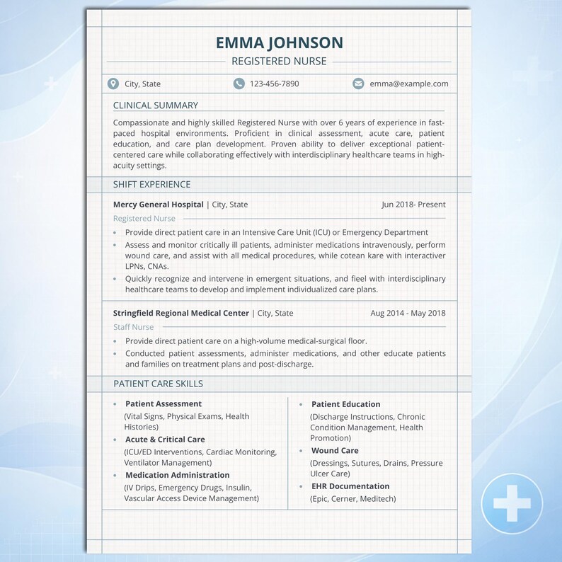 Nurse Resume Template – ATS Friendly Resume Bundle for Nurses, Resume ...