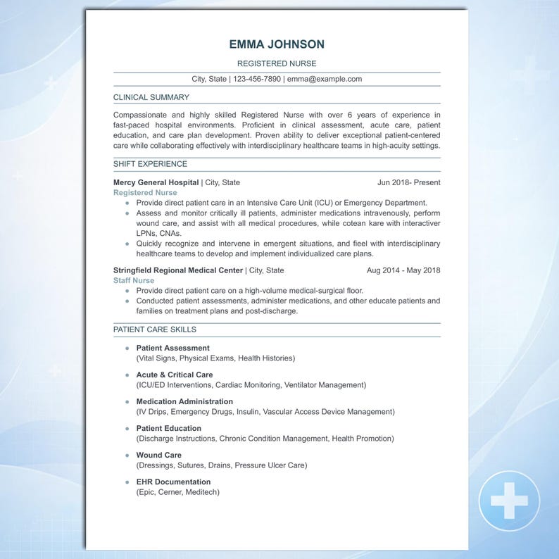 Nurse Resume Template – ATS Friendly Resume Bundle for Nurses, Resume ...