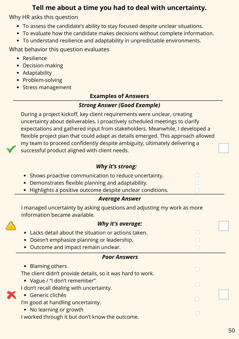 Behavioral Interview STAR Method Toolkit | Answer Templates ...