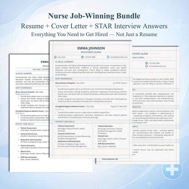 Nurse Resume Template – ATS Friendly Resume Bundle for Nurses, Resume ...