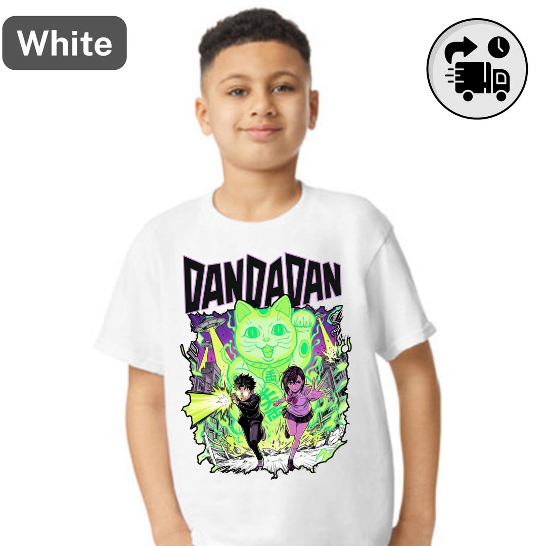 DANDANAN Kids Graphic Tee, Cartoon Cat T-shirt, Youth Anime Style Shirt ...