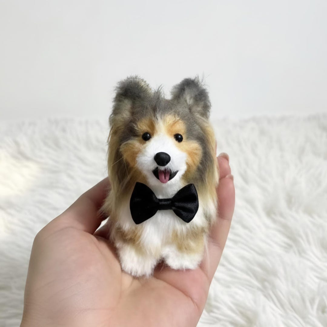 Handmade Sheltie Dog Mini Plush | Keychain | Bag Charm | Collectible - Etsy