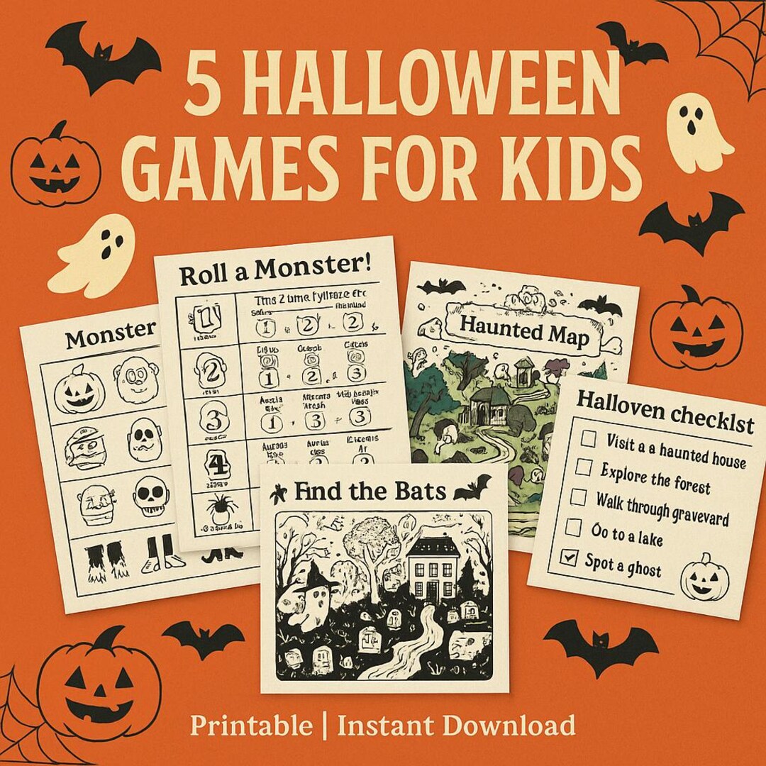 Halloween Activity Pack for Kids – 5 Fun Printable Games - Etsy