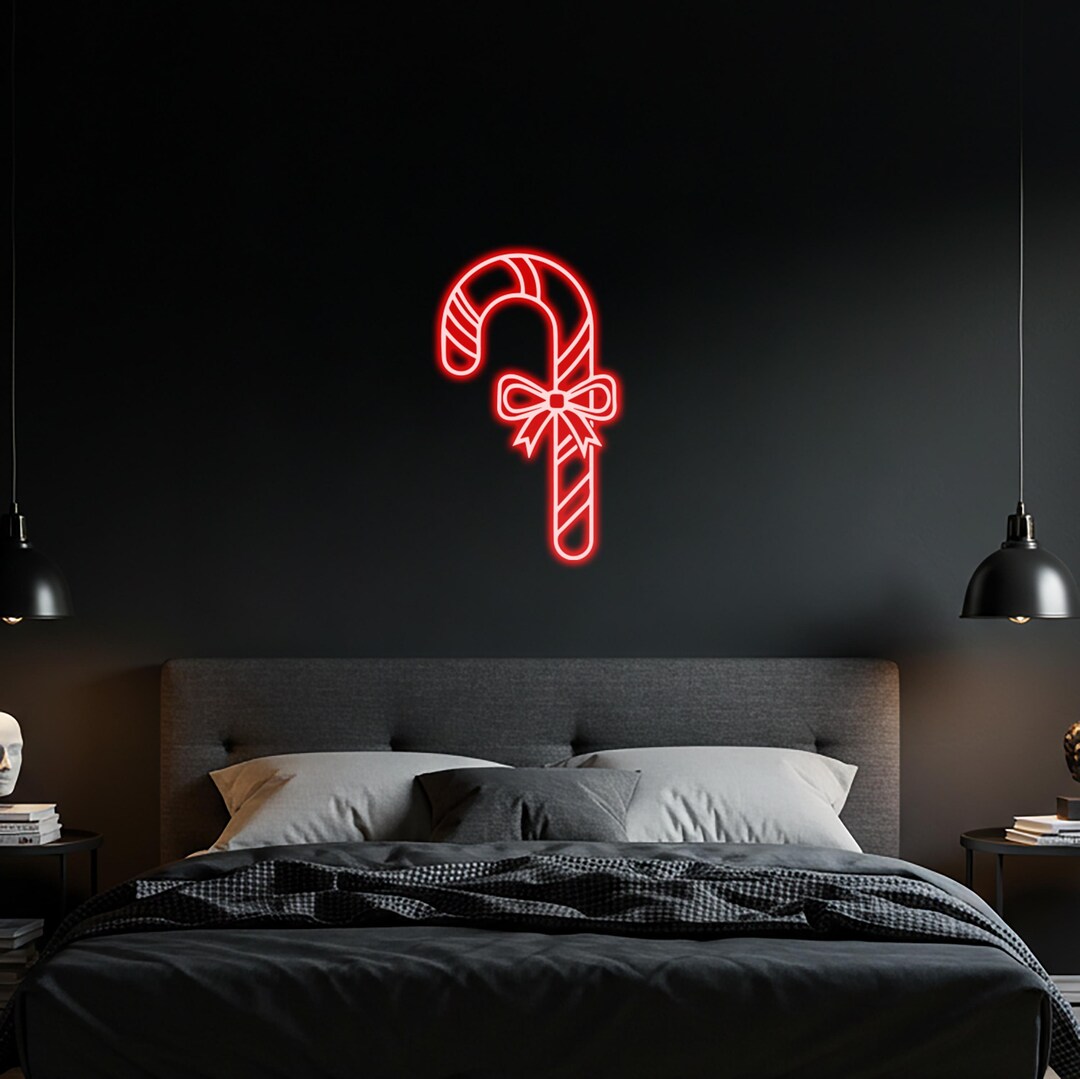 Candy Cane Neon Sign, Christmas LED Wall Light, Holiday Decor Neon ...