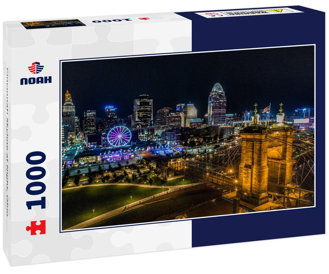 Noah Jigsaw Puzzle Cincinnati Skyline at Night, Ohio 1000pc Puzzle 1000 ...