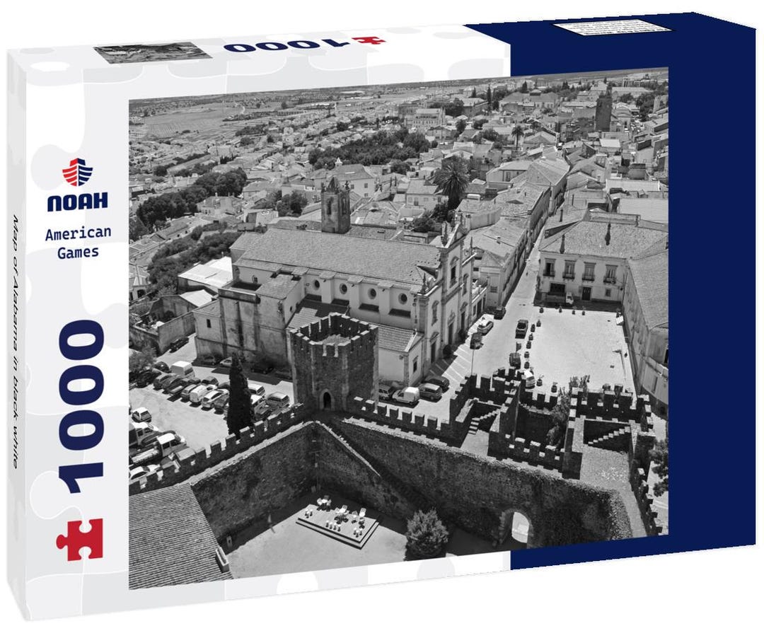 Noah Jigsaw Puzzle Map of Alabama 1000pc Puzzleblack and White 1000 ...