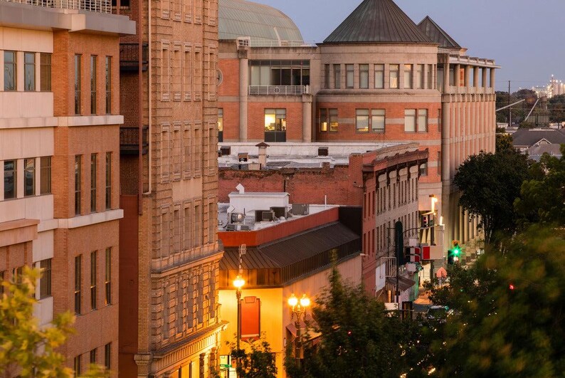 Noah Jigsaw Puzzle Nighttime Dusk View of Downtown Stockton, California ...