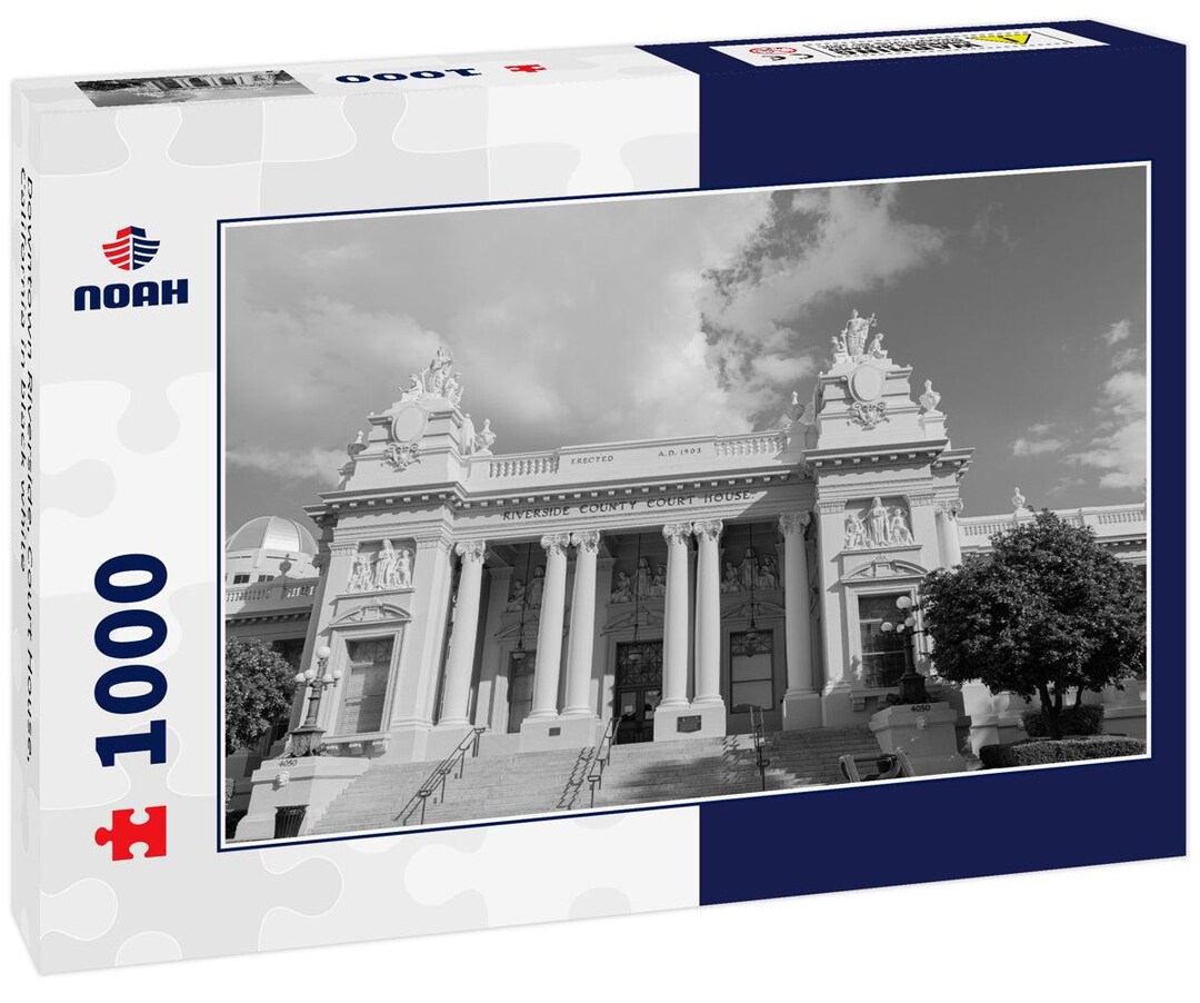 Noah Jigsaw Puzzle Downtown Riverside, Court House, California in Black ...