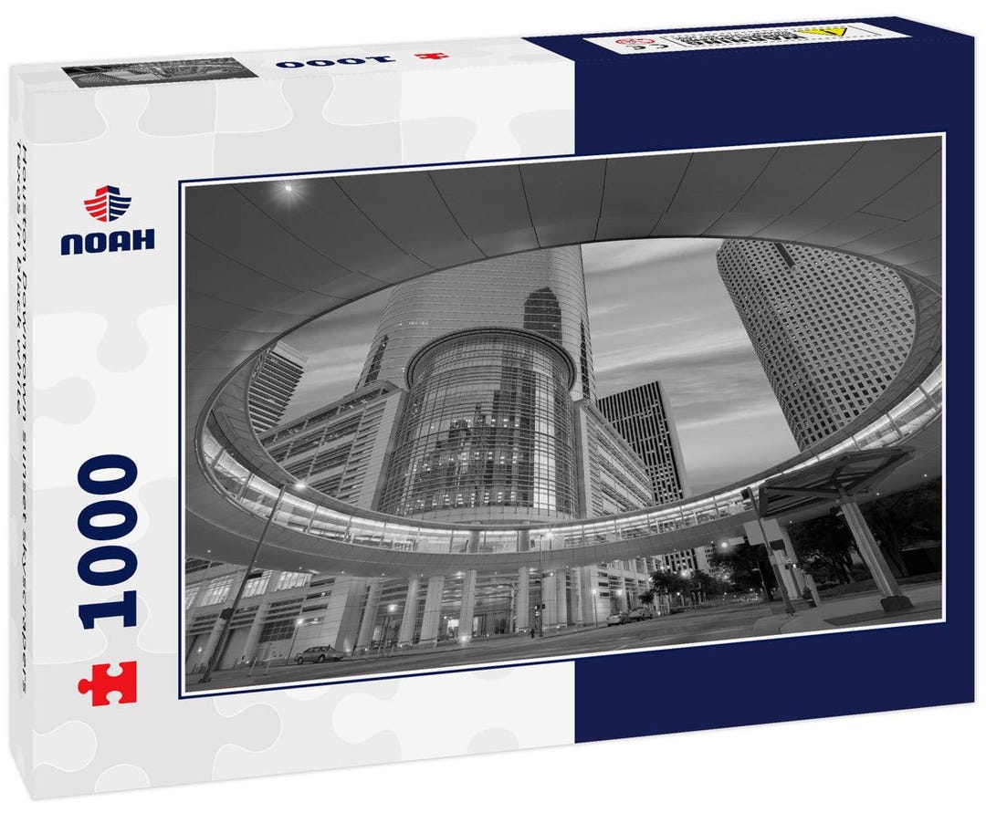 Noah Jigsaw Puzzle Houston Downtown Sunset Skyscrapers Texas in Black ...