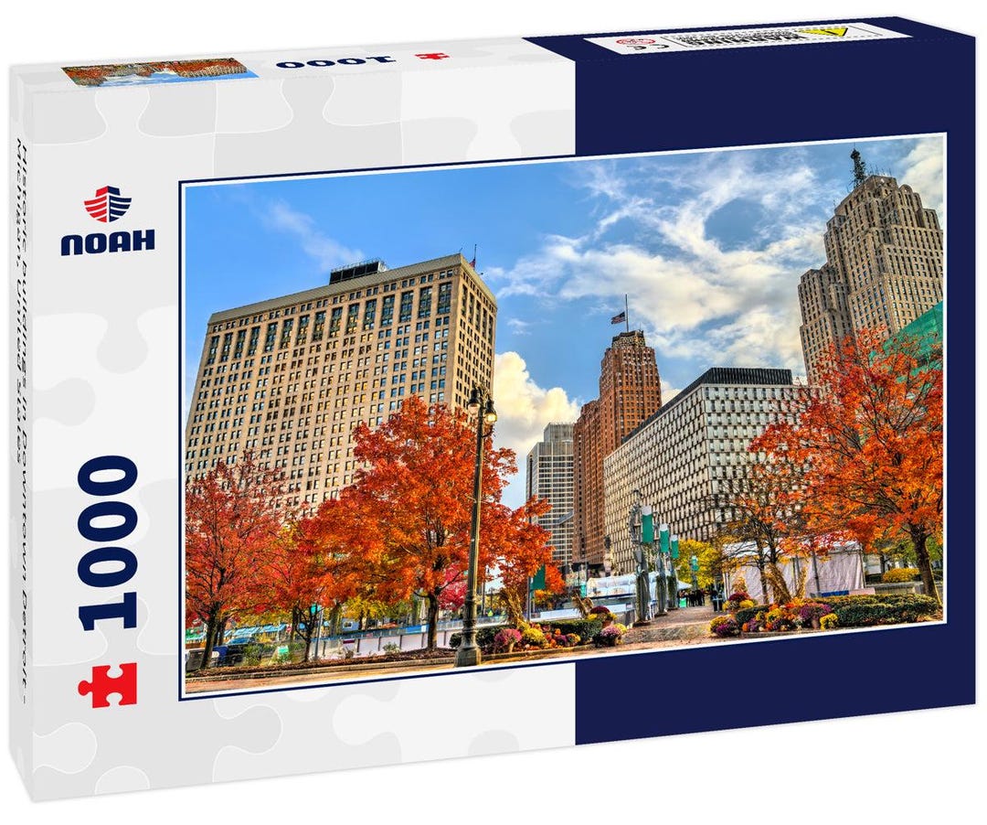 Noah Jigsaw Puzzle Historic Buildings in Downtown Detroit - Michigan ...