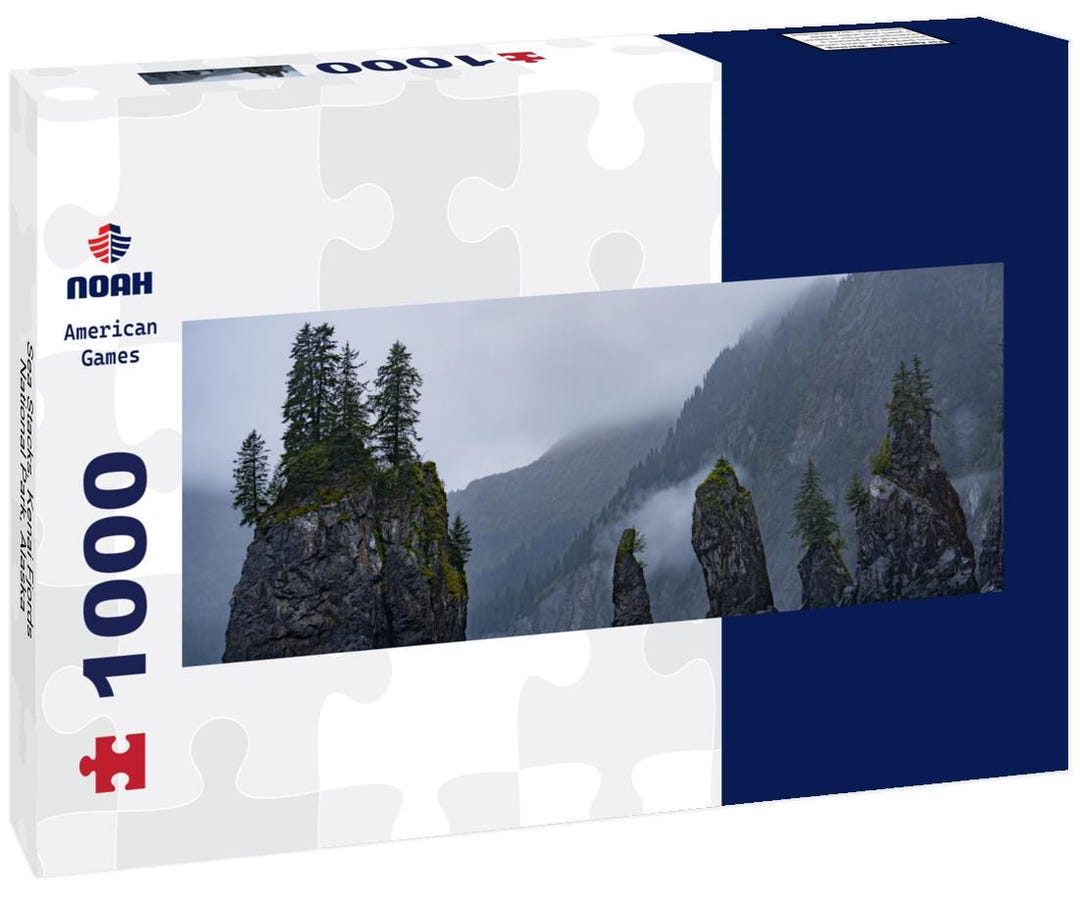 Sea Stacks, Kenai Fjords National Park, Alaska 1000pc Panoramic Puzzle ...