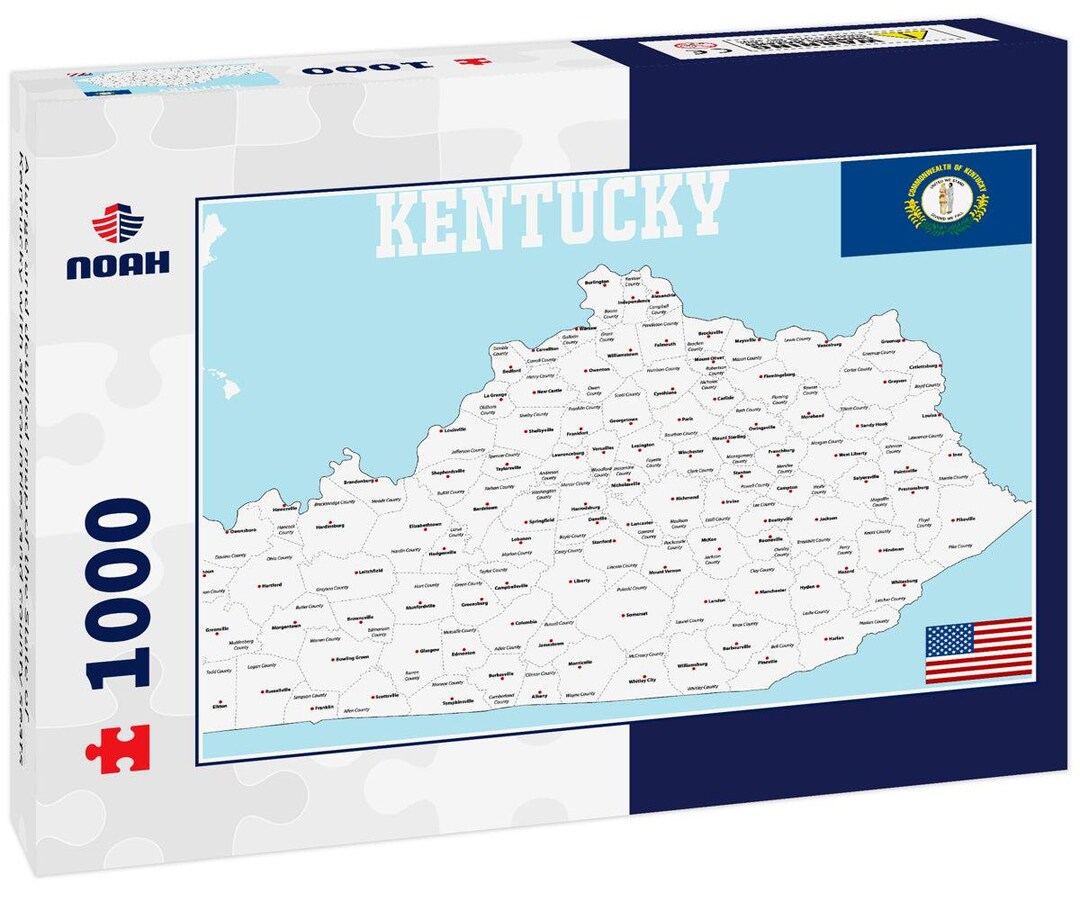 Noah Jigsaw Puzzle A Large and Detailed Map of the State of Kentucky ...
