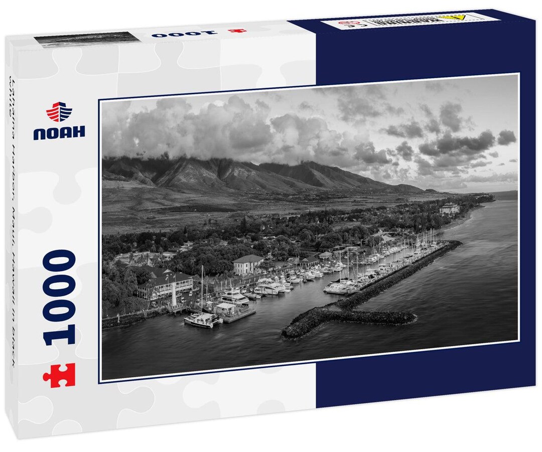 Noah Jigsaw Puzzle Lahaina Harbor, Maui, Hawaii in Black White 1000 ...
