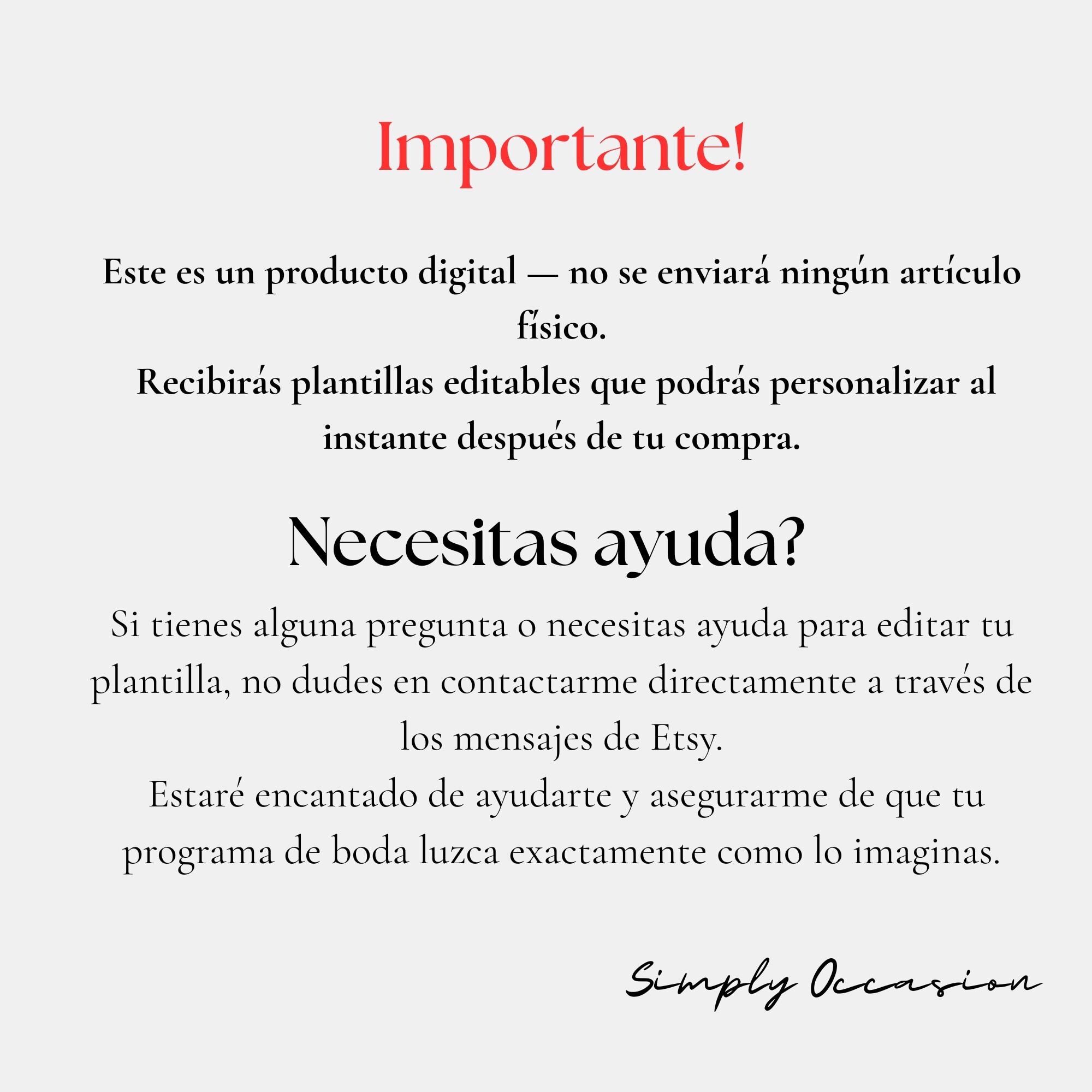 Invitaciones De Boda, Spanish Wedding Invitation Template, Invitacion ...