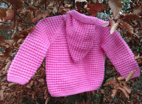 Little Girl's Toddlers Childs Hand Knitted Bright Pink | Etsy