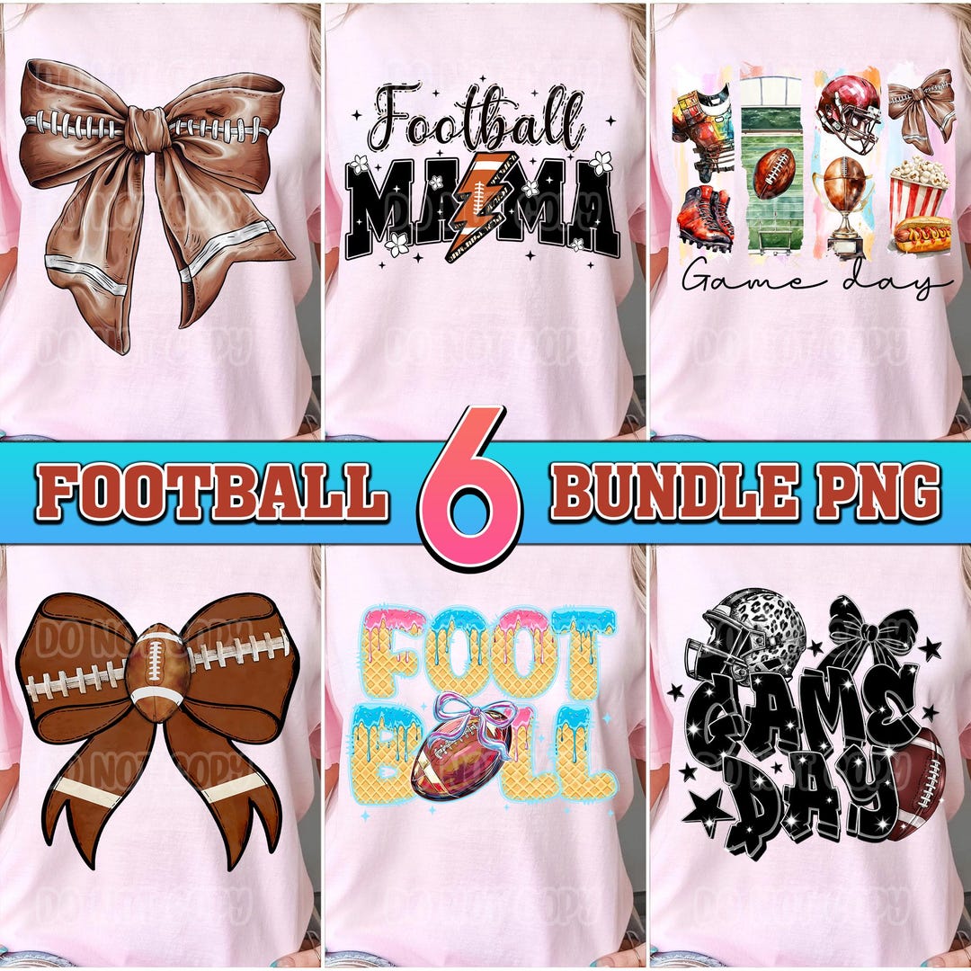 Football PNG Bundle, Football Mama Png, Football Game Day Png, Coquette ...