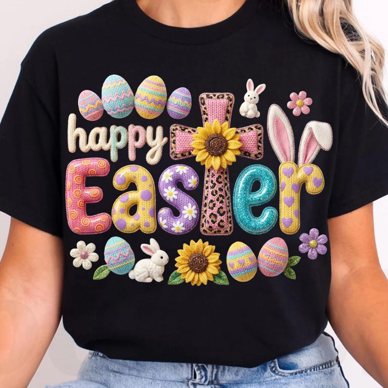 Feliz día de Pascua con hilo sintético (Png), lazo de hilo con gancho ...