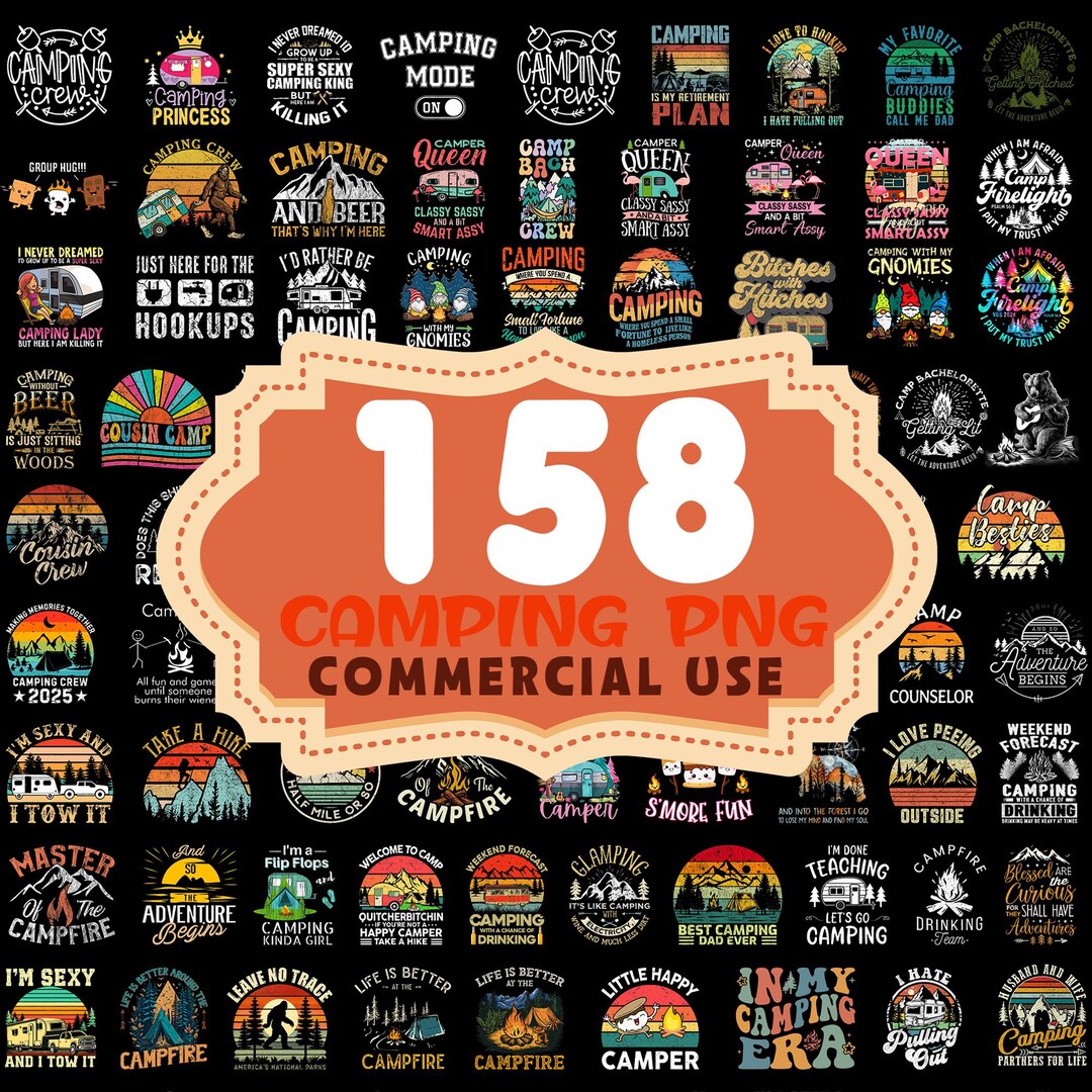 158 Designs Camping Bundle PNG, Retro Camping Png, Camp Life Png, Love ...