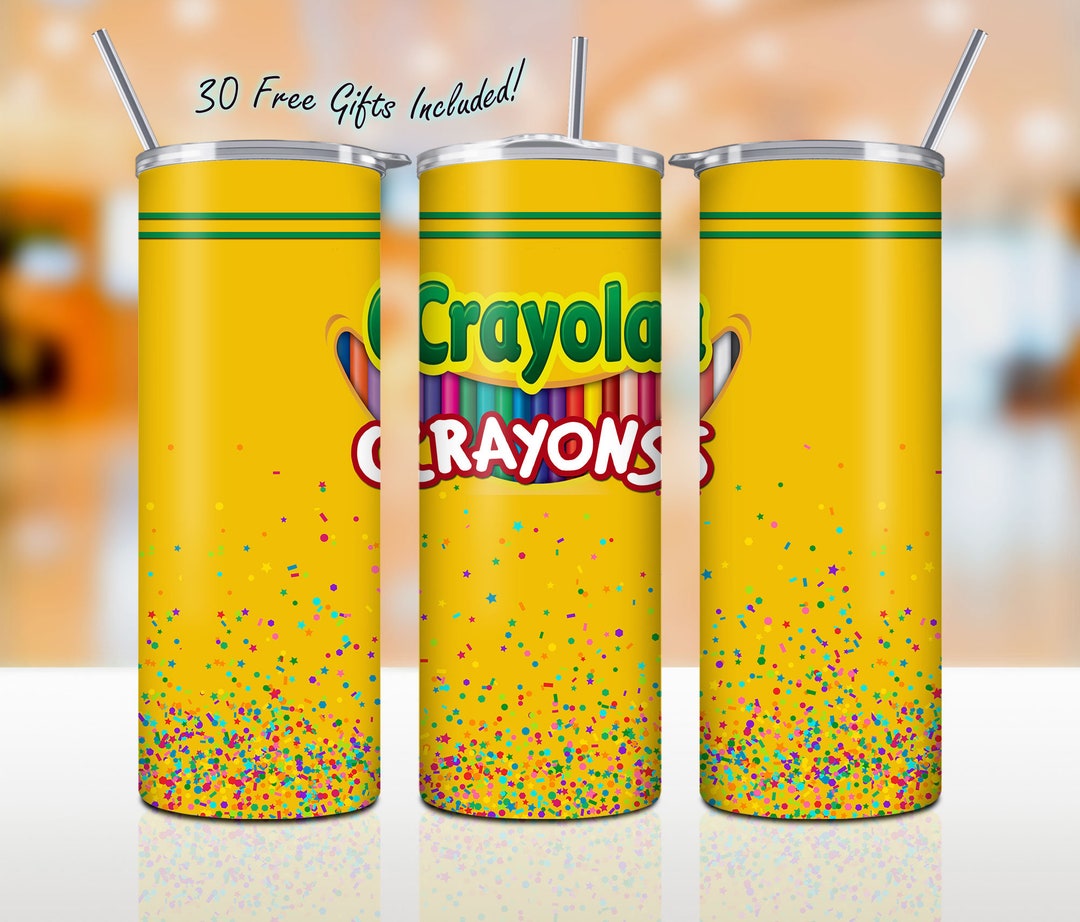 Crayola Crayons 20oz Skinny Tumbler Straight/tapered Wrap Png ...
