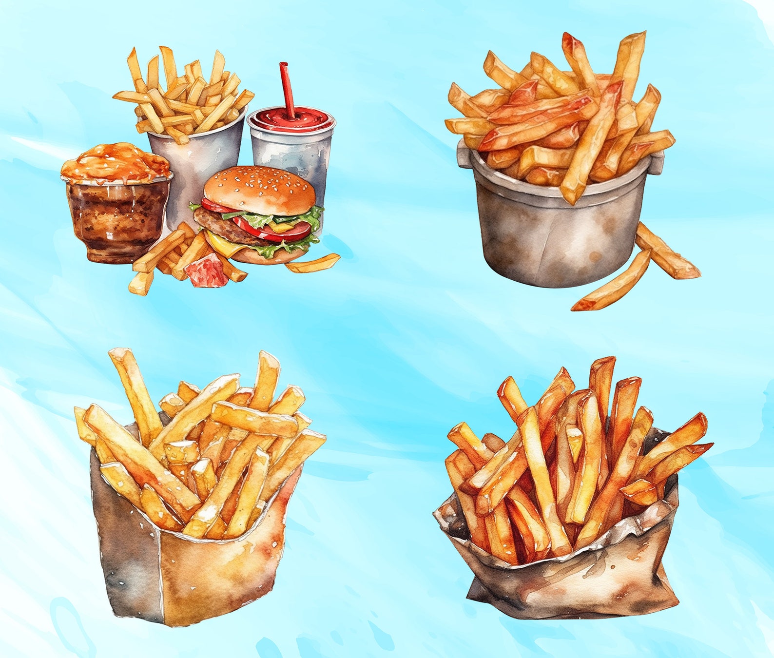 10 Designs Fast Food Bundle Png, Fast Food Png, Fast Food Clipart, Fast ...