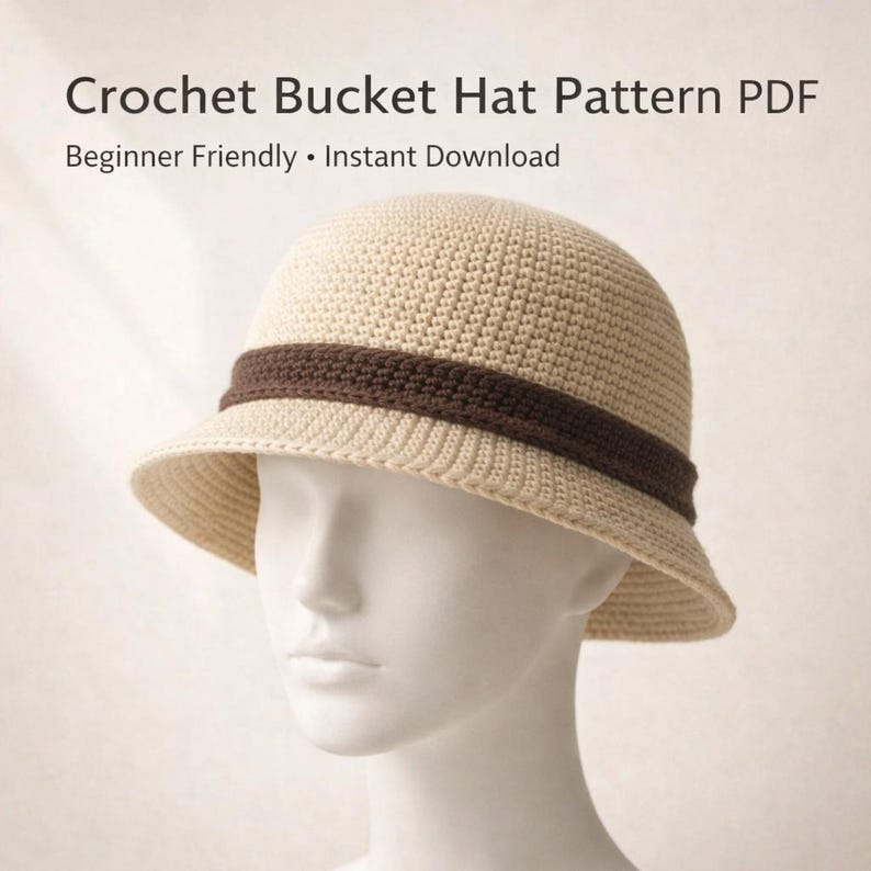 Beginner Crochet Bucket Hat Pattern | Sun Hat DIY (PDF Download) - Etsy