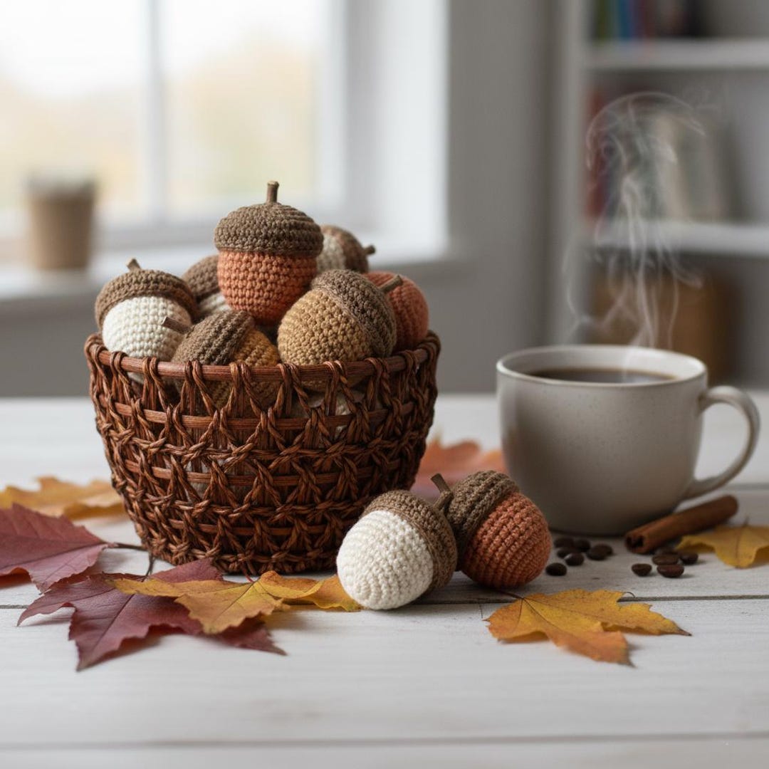 Crochet Acorn Garland Pattern | Fall Crochet Wall Art | Digital ...