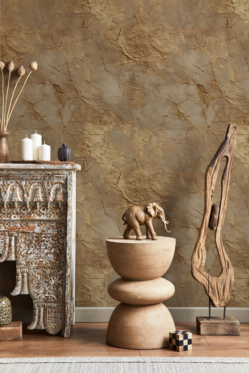 Gold Concrete Texture Wallpaper, Abstract Beige Gold Decor Murals It is ...
