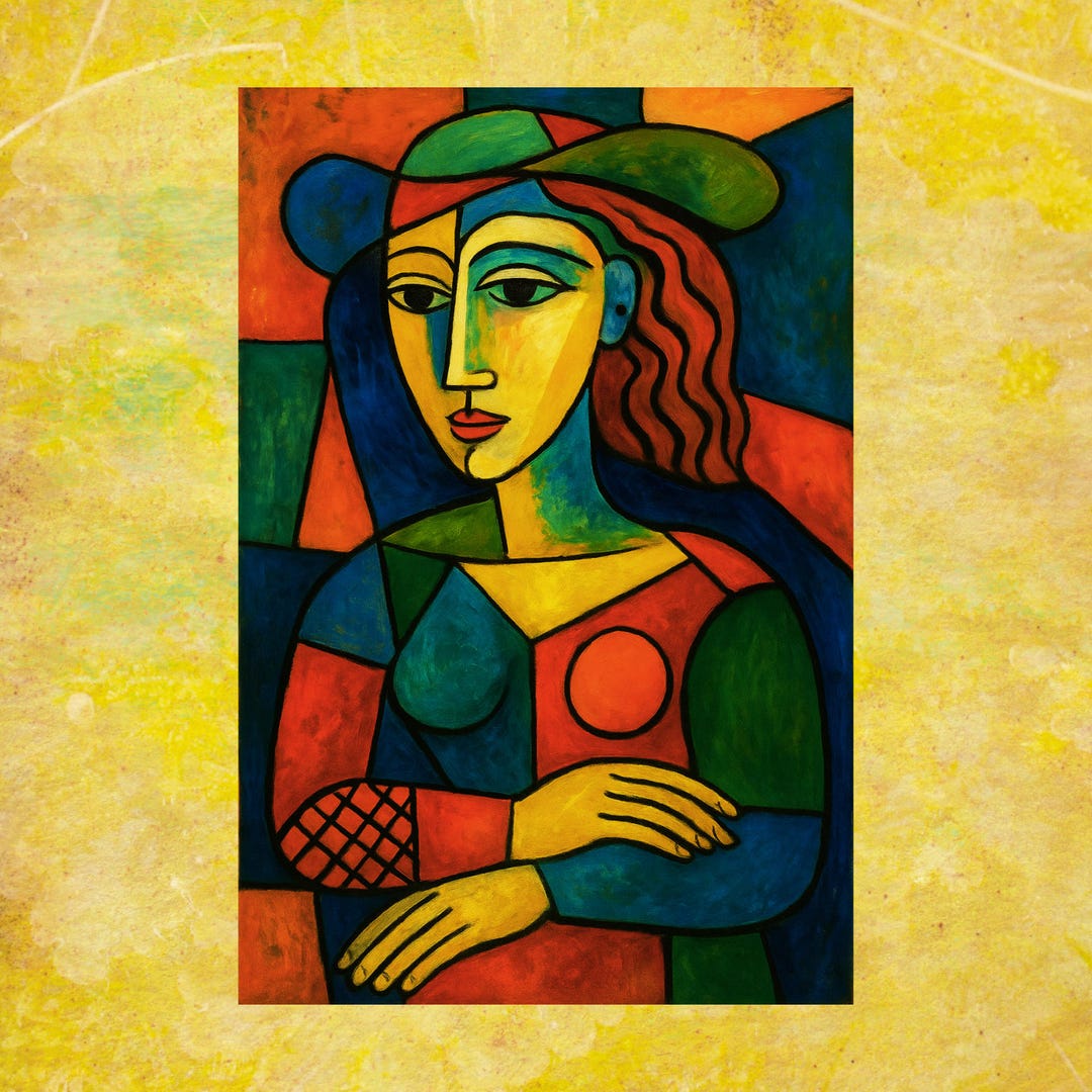 Picasso Style Abstract Face Print – Modern Cubist Wall Art – Colorful ...