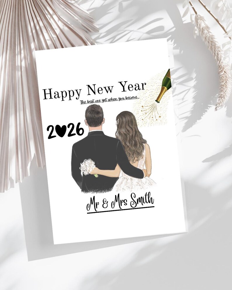 Frohes neues Jahr 2026 Karte - 2026 Braut & Bräutigam - bestes Jahr ...