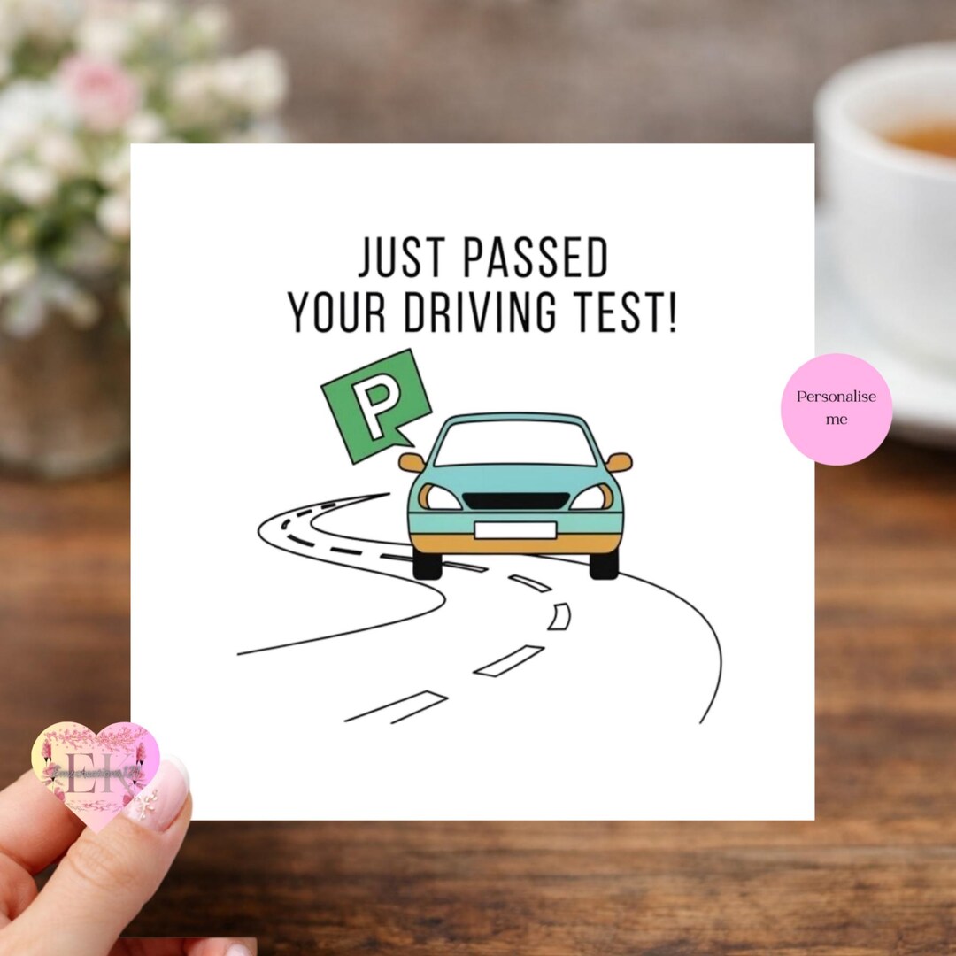 Personalised Passed Driving Test Card for Your New Driver for Him or ...