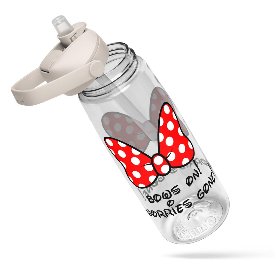 Bow on Worries Gone Flip Straw Water Bottle - Etsy