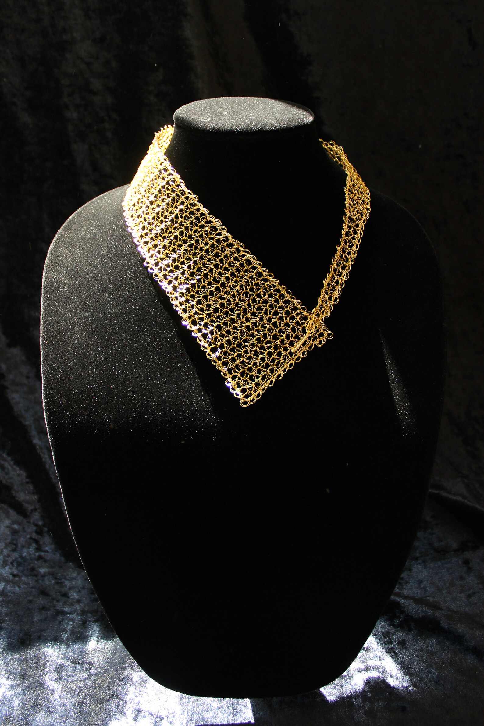 Wire Crochet Collar Necklace, Asymmetric Wire Mesh Choker, Modern ...