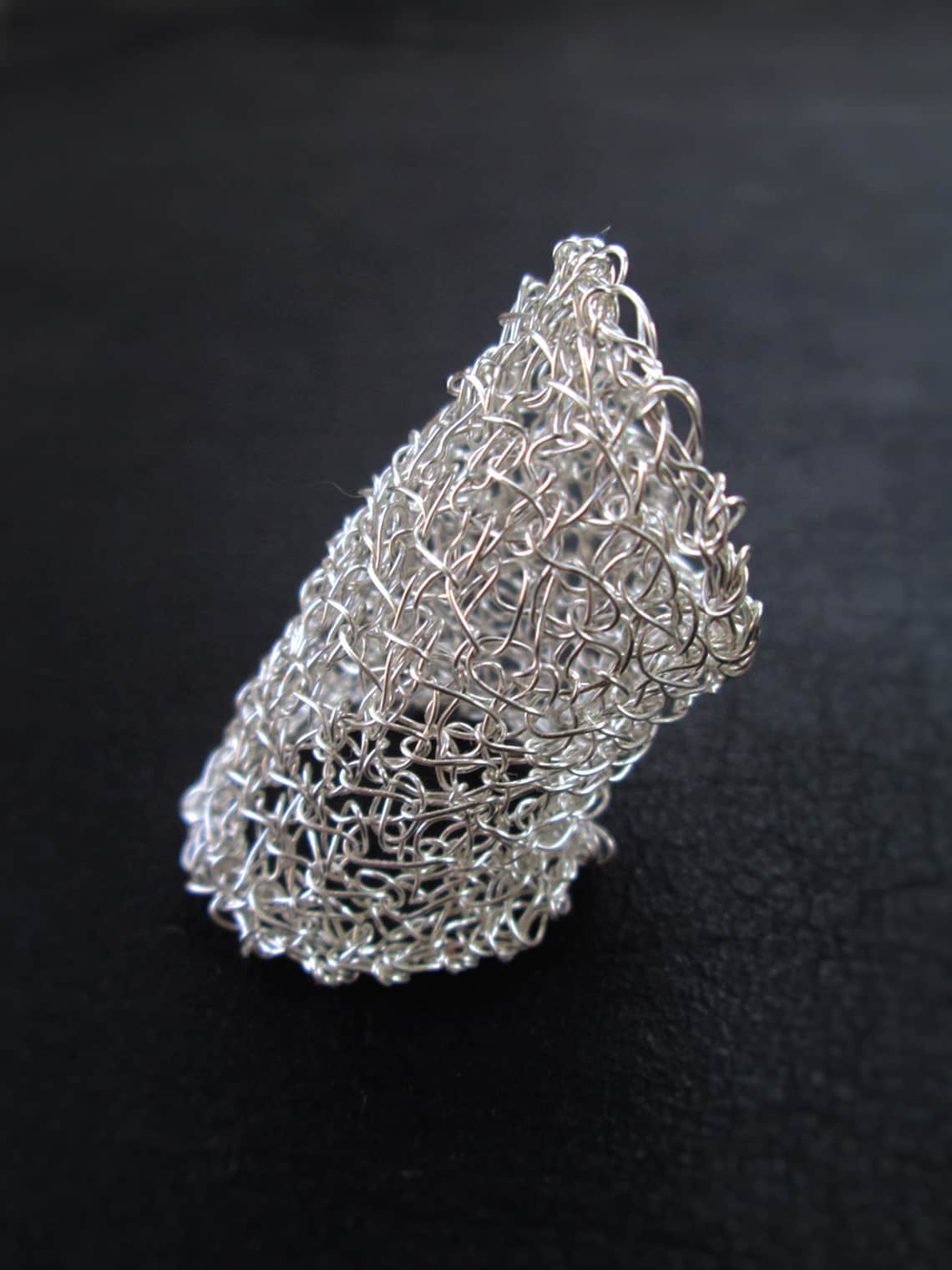 Statement Knuckle Ring Wire Crochet Mesh Ring - Etsy