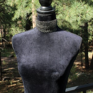 Wire Crochet Collar Necklace, Asymmetric Wire Mesh Choker, Modern ...