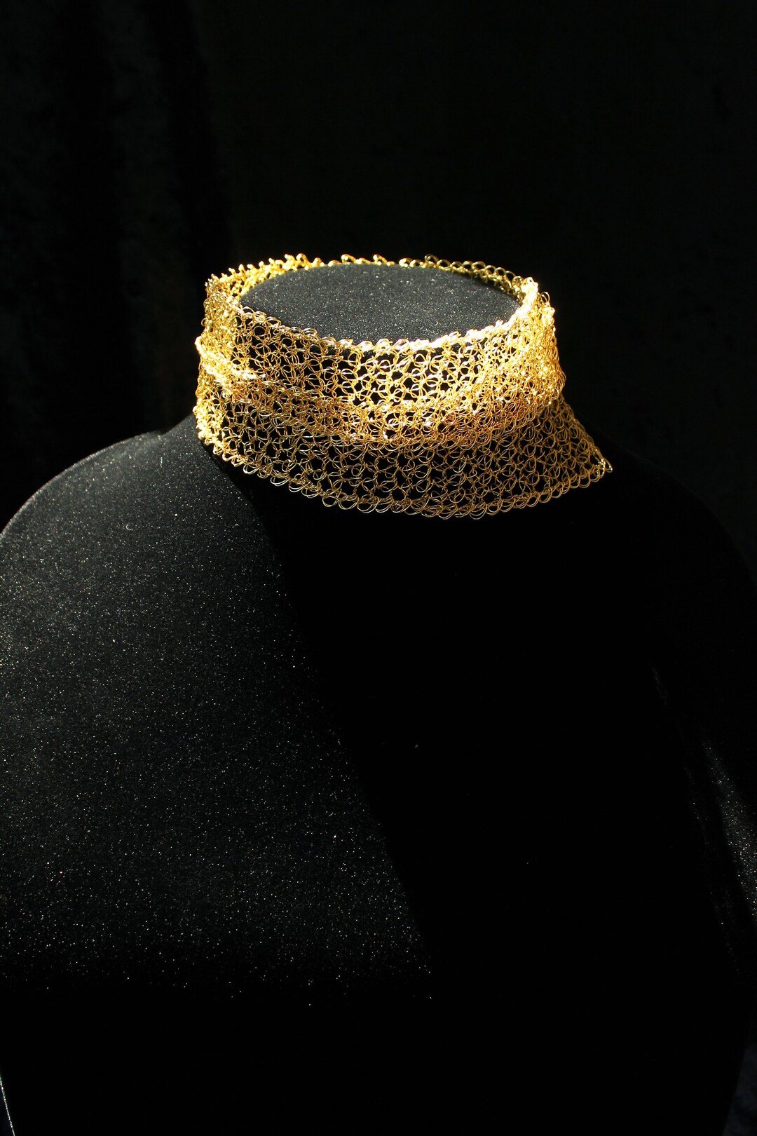 Wire Crochet Collar Necklace, Asymmetric Wire Mesh Choker, Modern ...