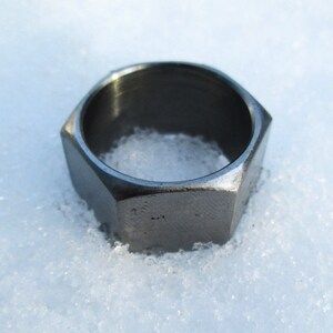 Hex Nut Ring, Stainless Steel Unisex Geometric Industrial Hardware Band ...