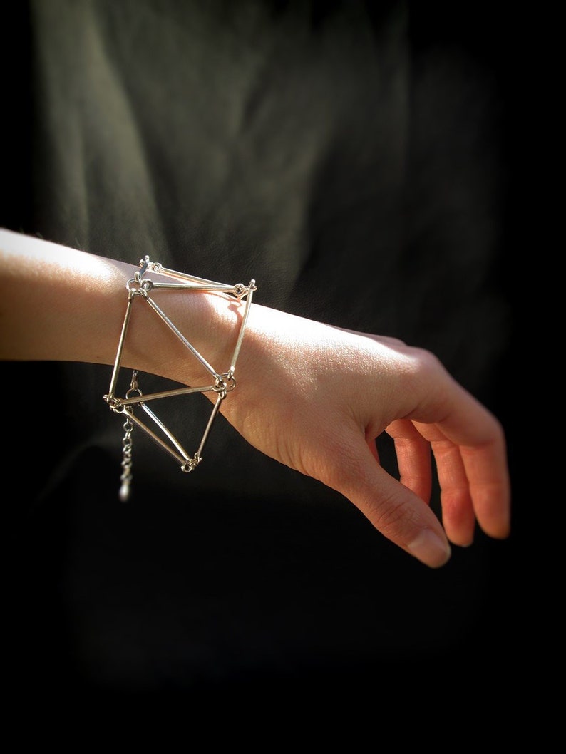 Geometric Minimalist Bracelet Modern Statement Link Bracelet | Etsy