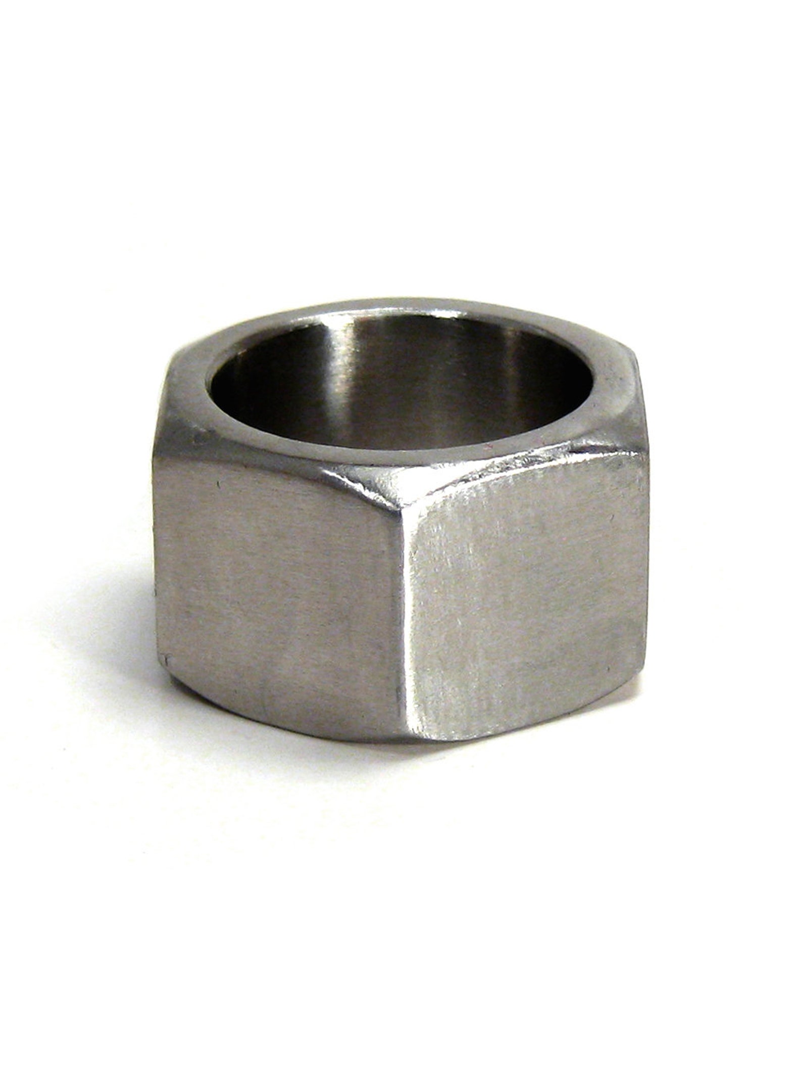 Hex Nut Ring, Industrial Modern Geometric Unisex Stainless Steel ...