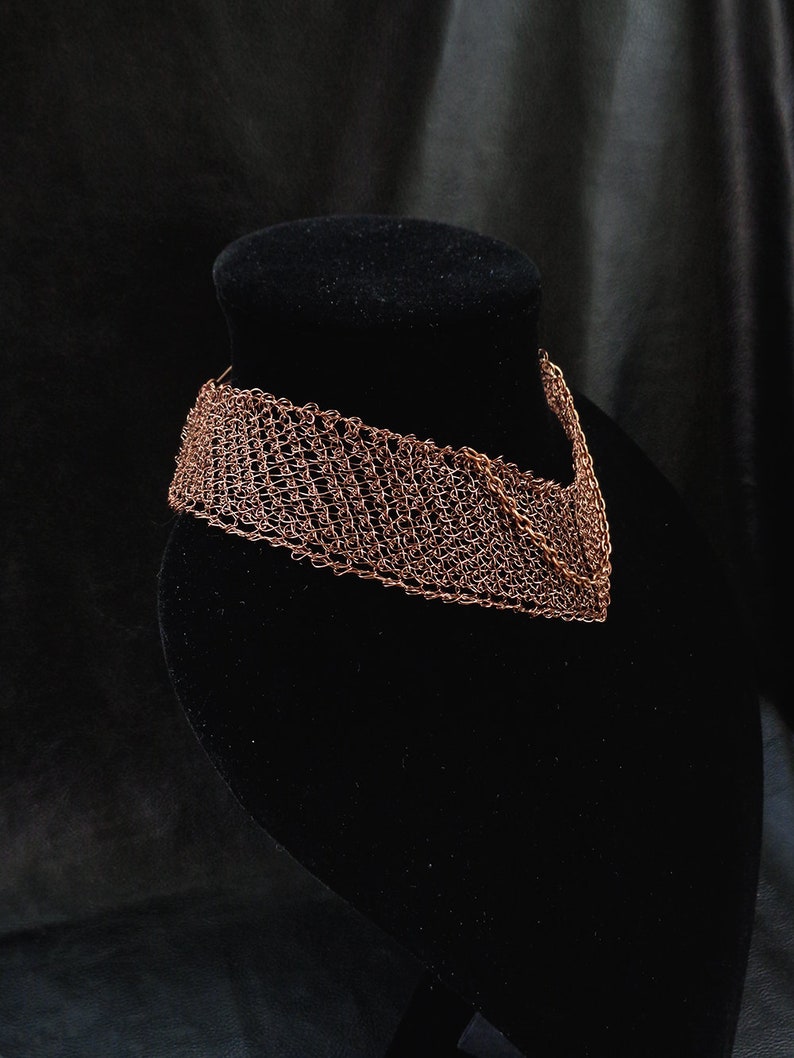 Wire crochet choker minimalist wire mesh choker modern | Etsy