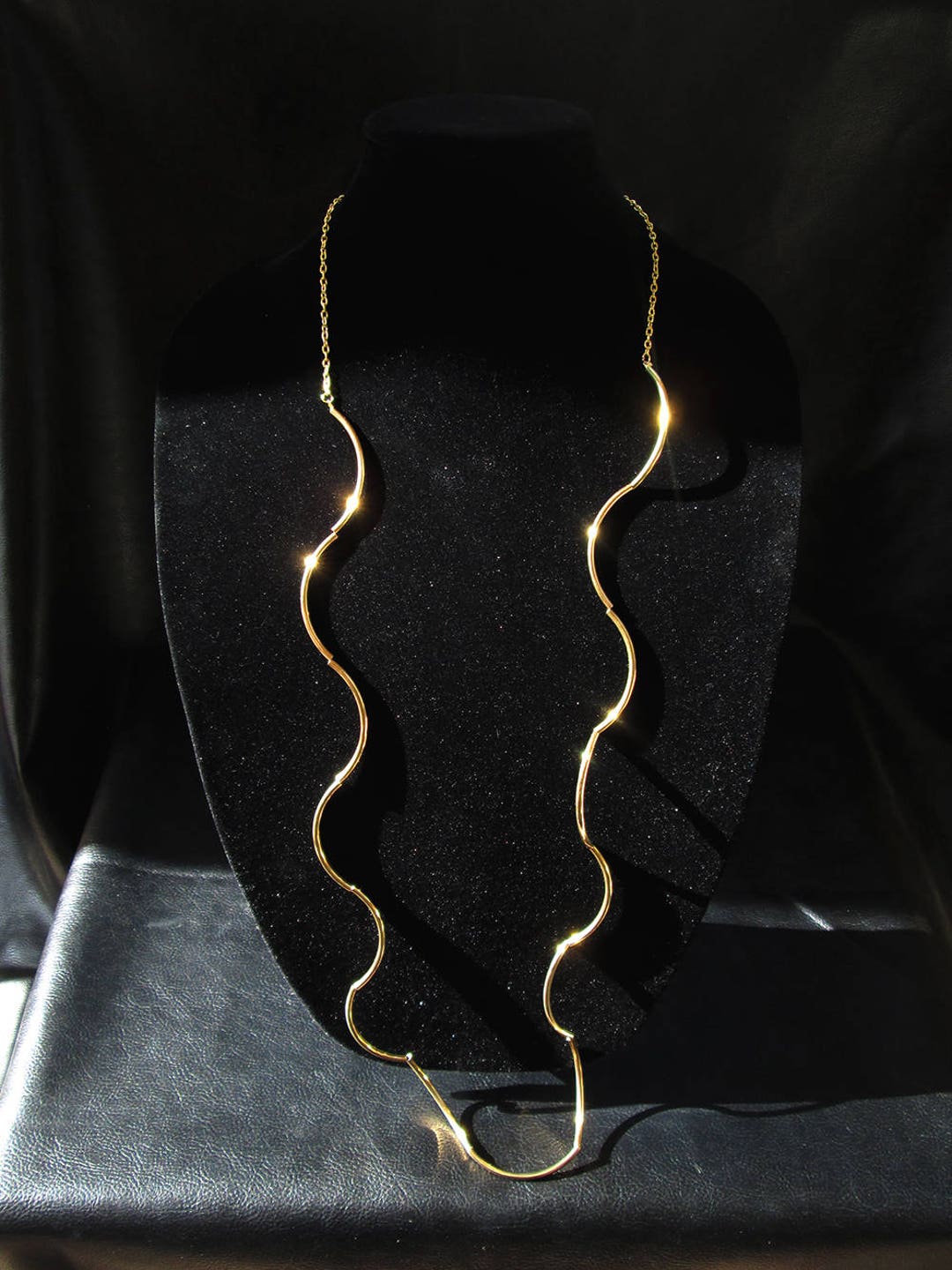 Modern Minimalist Necklace, Long Minimal Necklace Choker or Wrap ...